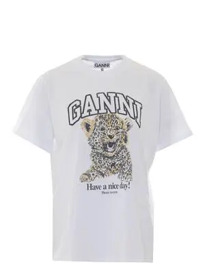 GANNI Ganni Women Tiger T-Shirt White