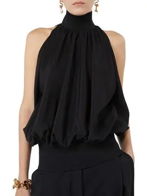 Sportmax Piovra Silk Shell With Ribbed Details - Black