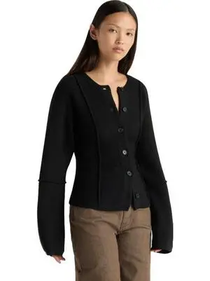 Modern Citizen Wren Exposed-seam Cardigan Black