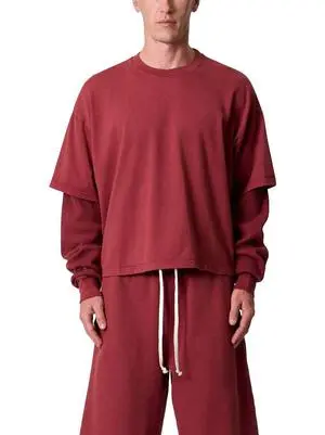 Mnml Layered Thermal Long Sleeve T-shirt - Maroon