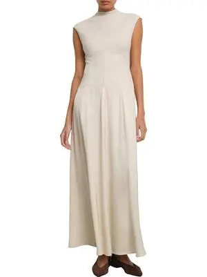 MARCELLA Haru Mock Neck Maxi Dress - Vanilla