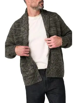 LIVERPOOL Marled Shawl Collar Cardigan Grey/olive