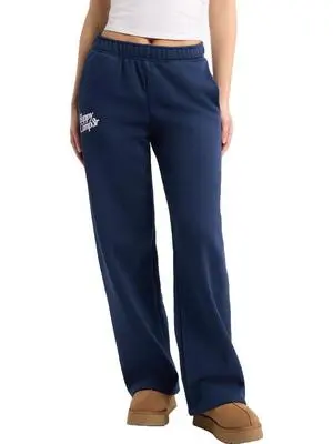 HAPPY CAMP3R Logo Wide Leg Sweatpants - Navy