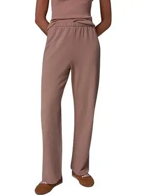 Donna Karan New York French Terry Straight Leg Pants - Camel