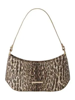 Brahmin Lilibeth Croc Embossed Leather Shoulder Bag - Ocelot