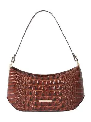 BRAHMIN Lilibeth Croc Embossed Leather Shoulder Bag