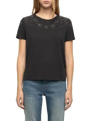 Zadig&Voltaire Alys Rhinestone Tee - Carbone