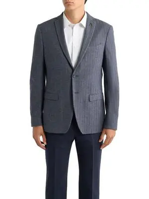 John Varvatos Varick Herringbone Sport Coat - Blue