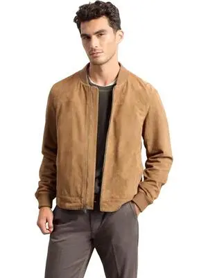 Nordstrom Suede Bomber Jacket - Brown Bear