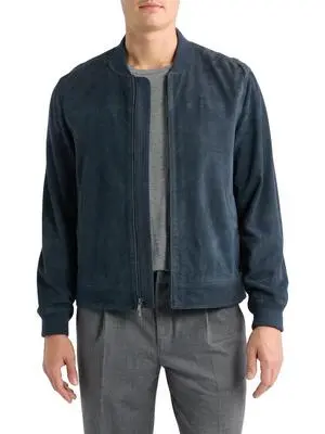 Nordstrom Suede Bomber Jacket Navy Space