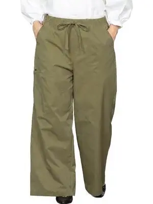 STANDARDS & PRACTICES Wide Leg Parachute Pants - Olive