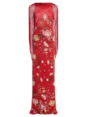CONNER IVES Piano Shawl Silk Gown - Red