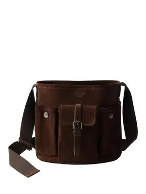 Prada Route Suede Mini Bucket Bag - Brown