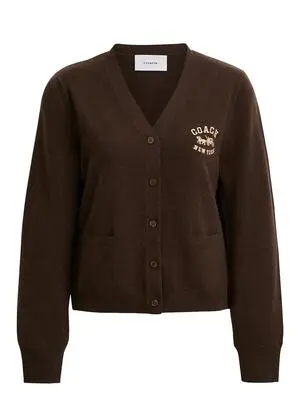 COACH Fine Cashmere Cardigan - Brown