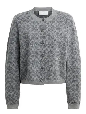 COACH Signature Button Down Cardigan - Grey