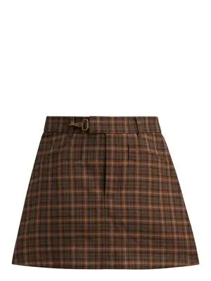 COACH Plaid Miniskirt - Chocolate Multi