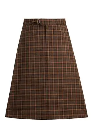 COACH Yarn Dye A-line Skirt - Chocolate Multi