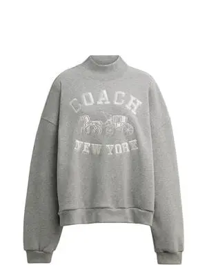 COACH Horse And Carriage Mockneck Sweatshirt Grey