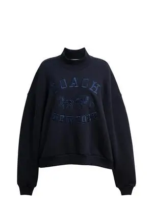 COACH Horse And Carriage Mockneck Sweatshirt Navy
