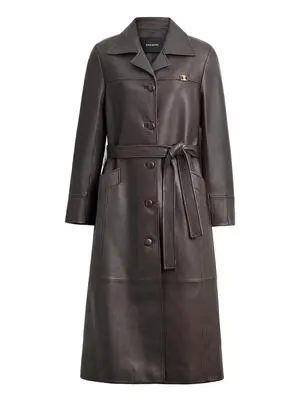 COACH Leather Trench - Dark Brown