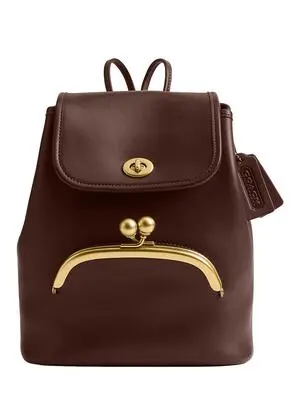 COACH Kisslock Backpack - Brass/maple