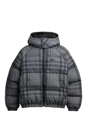 COACH Printed Plaid Puffer Jacket - Black