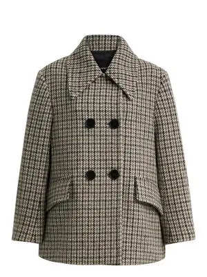 COACH Houndstooth Wool Coat - Black/white Multi