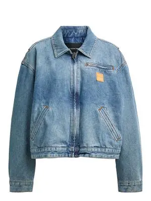 COACH OUTLET Zip Denim Cropped Jacket - Cold Spring