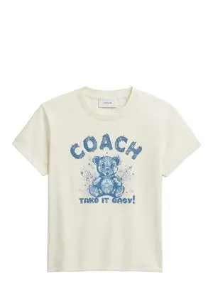 COACH OUTLET Teddy Shrunken T-shirt - Cream