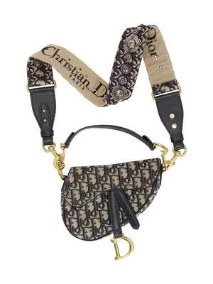 Dior Trotter Oblique Mini Saddle Bag - Blue