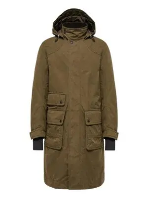Moncler Allaine Long Padded Hooded Canvas Parka - Green