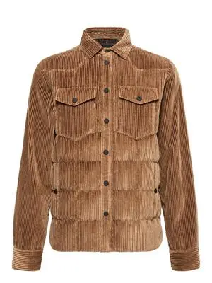 Moncler Gelt Corduroy Down Shirt Jacket - Brown