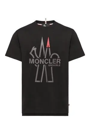 Moncler Logo Cotton T-shirt - Black