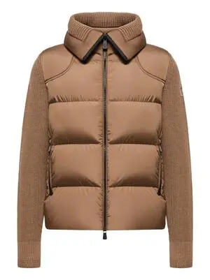 Moncler Padded Wool Zip-up Cardigan - Brown