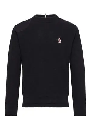 Moncler Logo Wool Sweater Blue