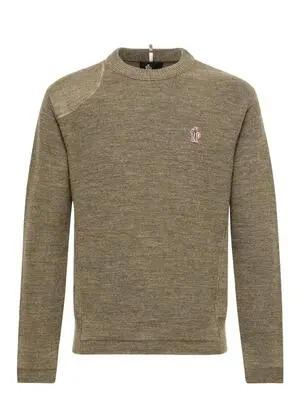 Moncler Logo Wool Sweater Green