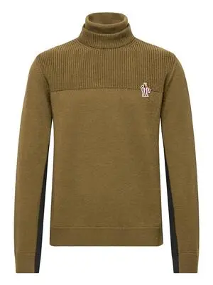 MONCLER Logo Wool Blend Turtleneck