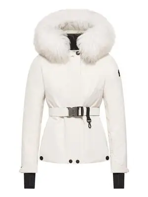 Moncler Laplance Gore-tex® Shearling-trimmed Hooded Insulated Ski Jacket - White