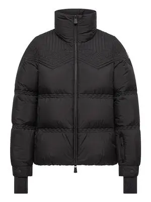 Moncler Anglins Leaf Embroidered Hooded Insulated Ski Jacket Black