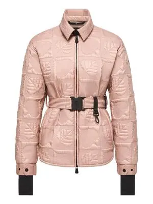 Moncler Crevoux Leaf-Quilted Down Shirt Jacket Pink