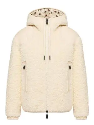 Moncler Reversible Padded Teddy Zip-up Hoodie - White