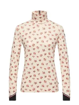 Moncler Floral Print Turtleneck White