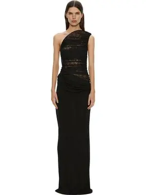 Christopher Esber Concave Wired Lace Gown - Black