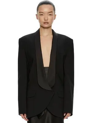 Christopher Esber Tuxedo Contrast Wool Blazer - Black