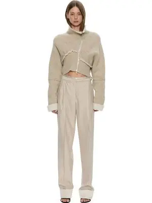 Christopher Esber Rowan Sateen Cuffed Trouser - Silver