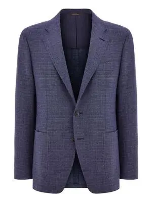 Canali Light Blue Matting-effect Wool Modern-fit Kei Jacket Light Blue