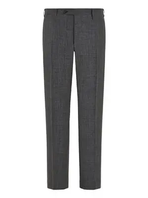 Canali Anthracite Impeccabile Wool Regular-fit Pants - Grey