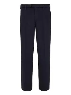 Canali Navy Cotton And Cashmere Gabardine Regular-fit Chinos - Blue