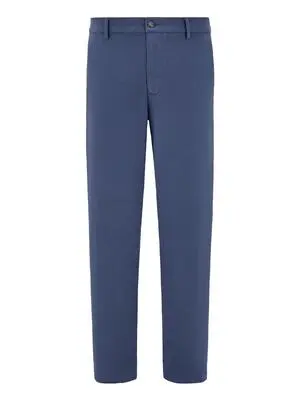 Canali Air Force Blue Comfort Cotton Gabardine Chinos - Light Blue