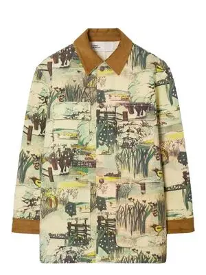 TORY BURCH Printed Denim Barn Jacket